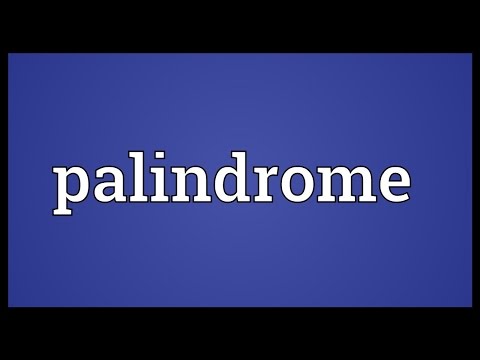 Palindrome Meaning