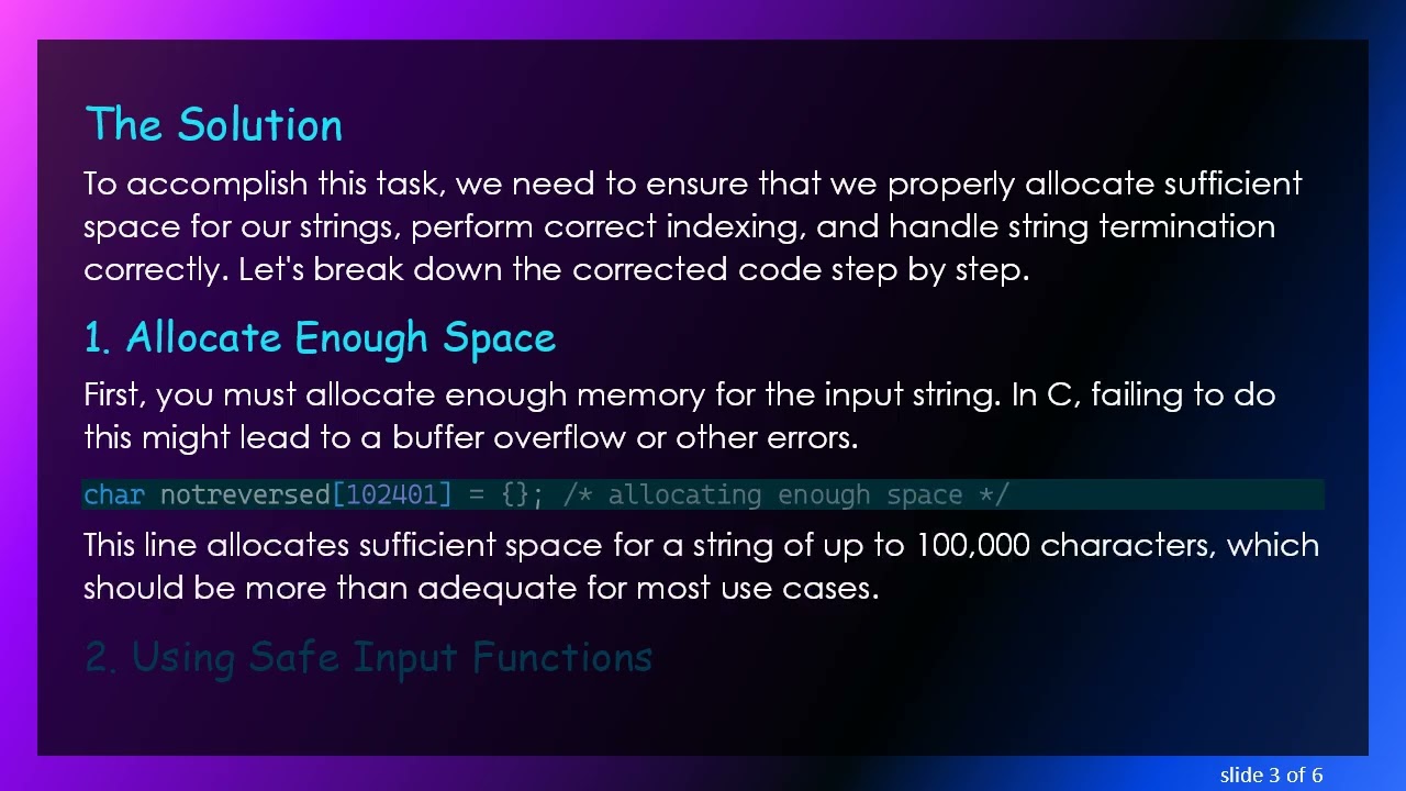 Reversing a String Array in C