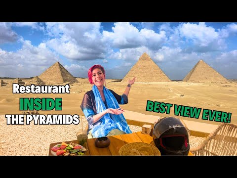 9 Pyramids Lounge, Restaurant inside the Giza Plateau | Egypt Vlog #153 | مطعم داخل منطقة الاهرامات