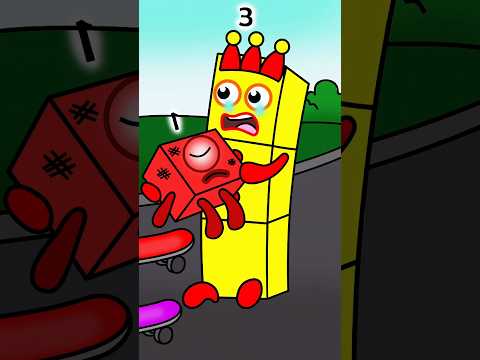 Skate Trouble for Numberblock 1 and 8 - Numberblocks Coloring Story#shorts #shortvideo
