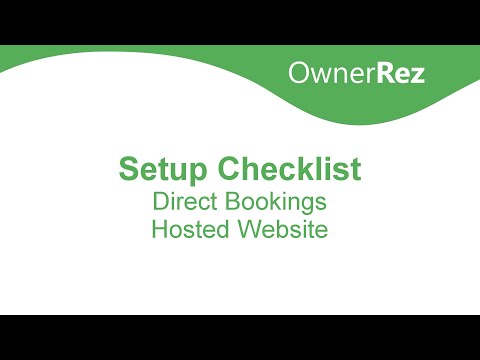 Setup Checklist - Direct Bookings - Hosted Website