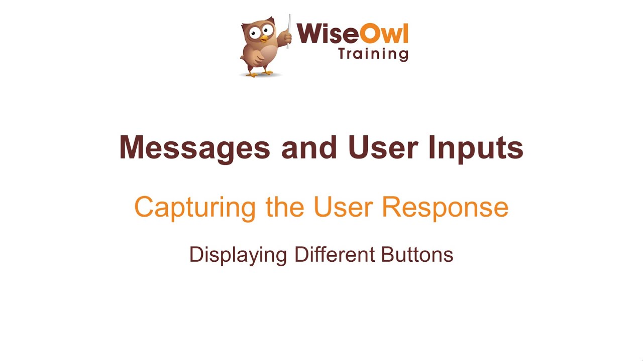 Excel VBA Online Course - 5.2.1 Displaying Different Buttons