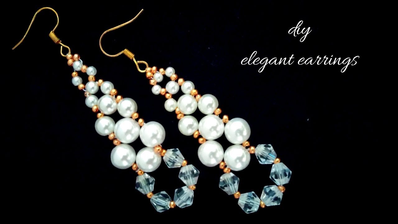 How to make earrings in 10 minutes. Beaded earrings. Beading tutorial. Beginner pattern