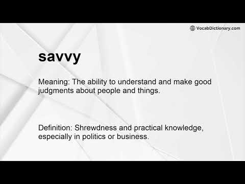 savvy Meaning