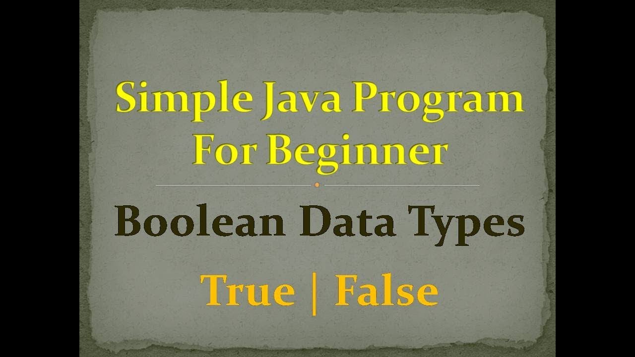 Boolean Data Types in Java Program