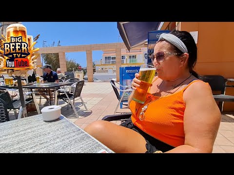 Fuerteventura Caleta de fuste, BIG BEER TV slurps the CHEAPEST and BEST