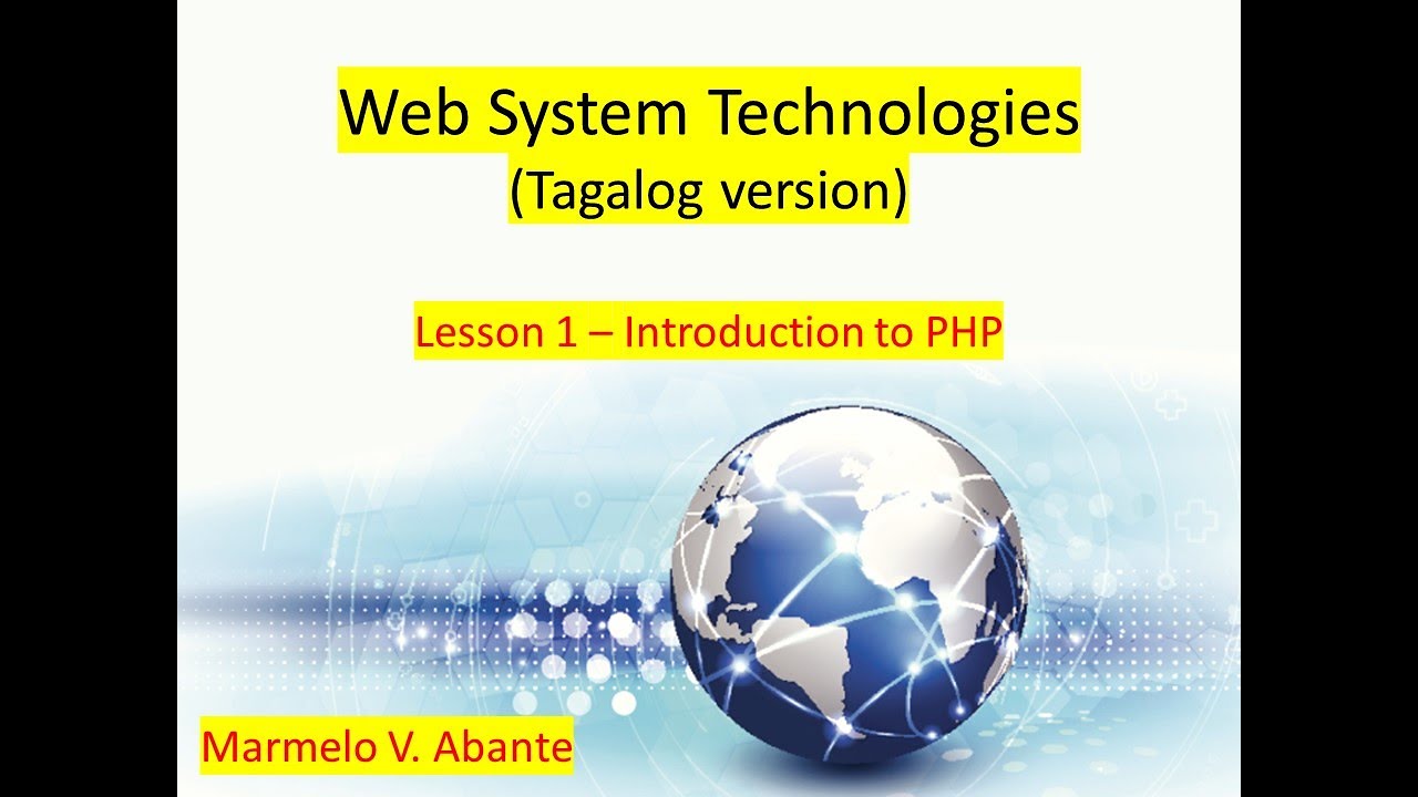 Lesson 1 Introduction to PHP (tagalog version)