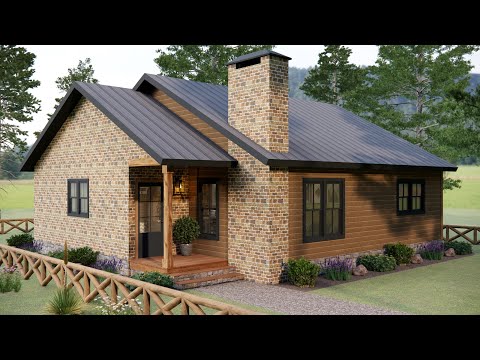 36'x32' (11x10m) Country House with 2-Bedroom | Simple and Cozy | Small House Design Under 1000 sqft