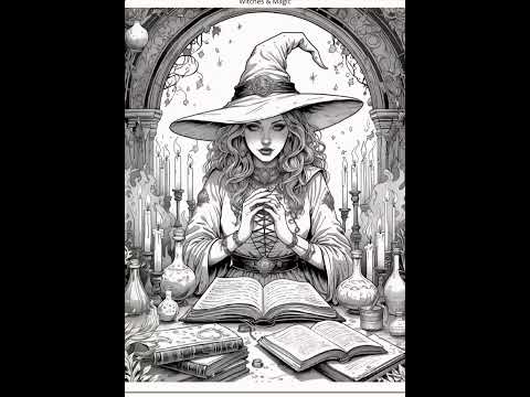 Printable Gothic Coloring Pages | 20 Dark & Mystical Designs | Witches, Vampires, Skulls