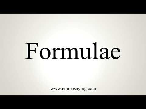 How To Pronounce Formulae