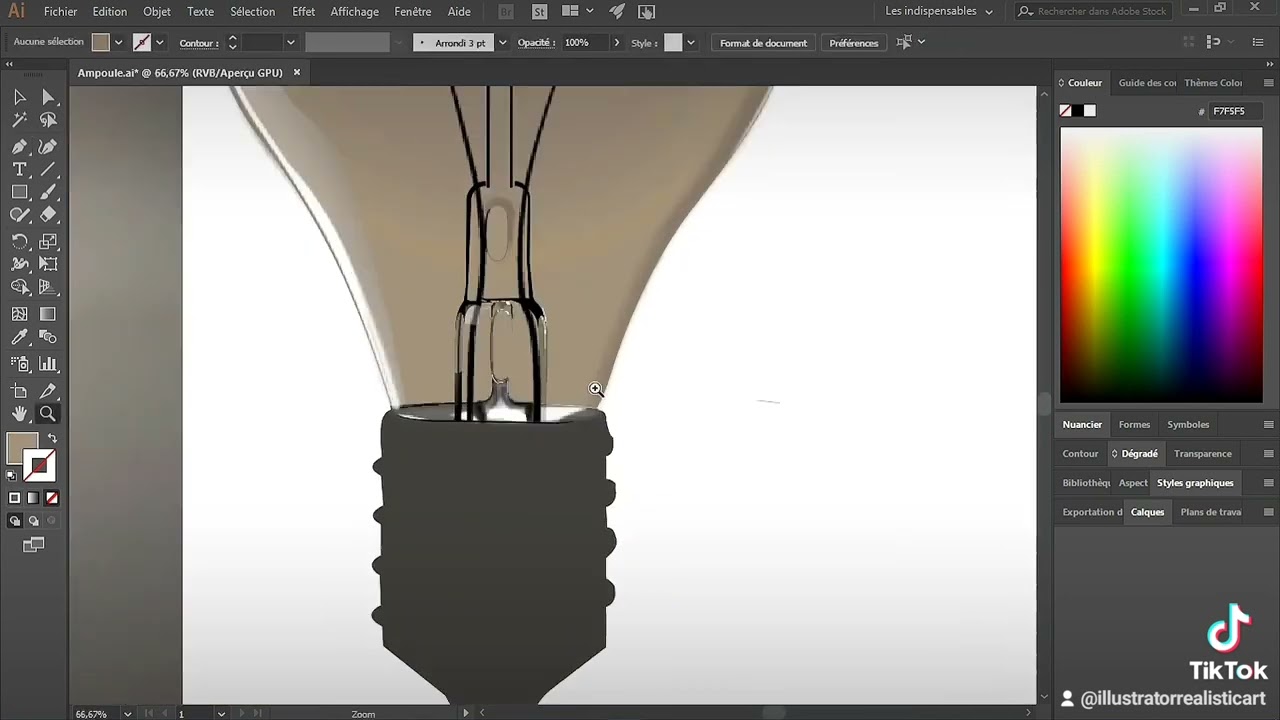 Realistic Light Bulb Designed on Illustrator.