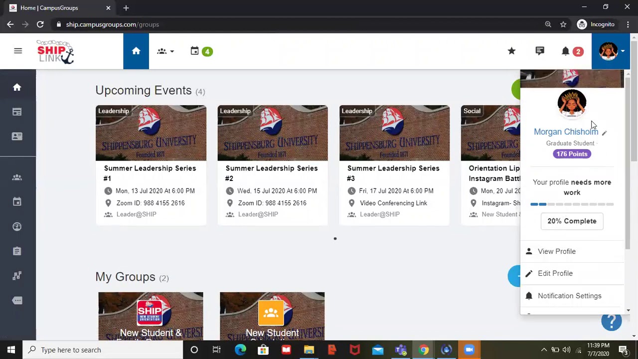SETTING UP YOUR CAMPUS GROUPS PROFILE