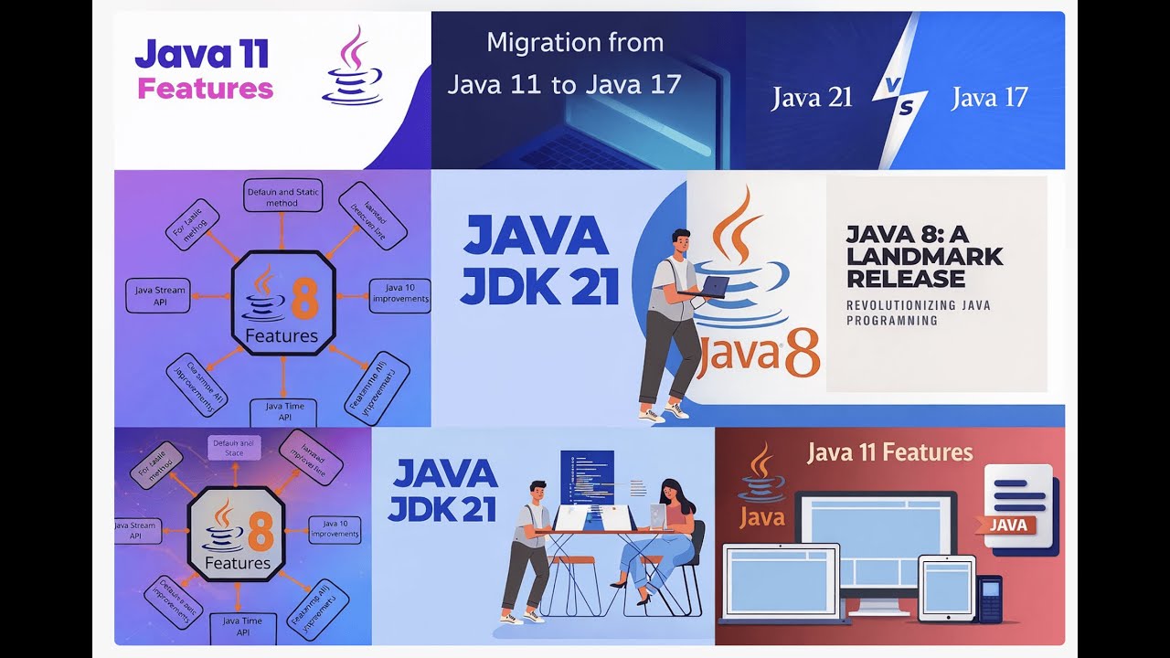 Java 8 vs Java 11 vs Java 17 vs Java 21 | Java  Features in Detail #Java#Java8#Java11#Java17#Java21
