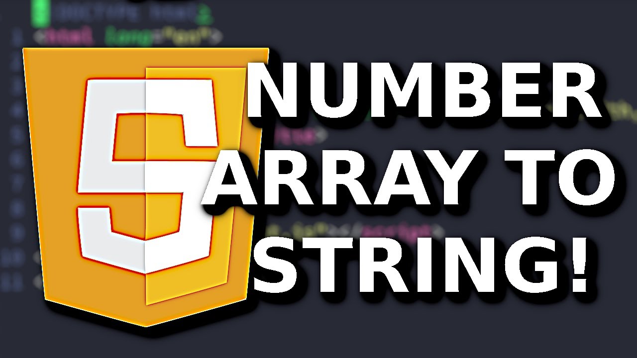 Javascript - Number Array to Single String