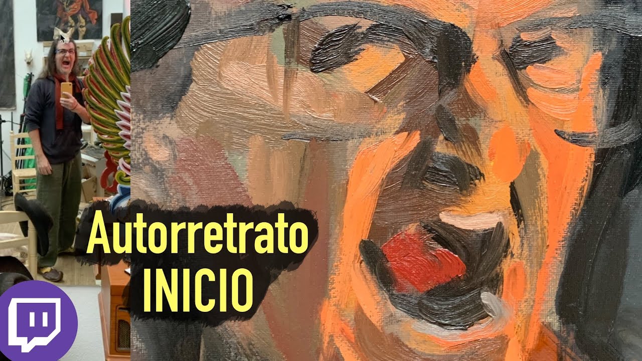 Discussing the first steps of my new self-portrait. Art