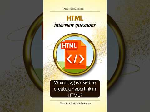Which tag is used to create hyperlinks in HTML? #htmltag #html