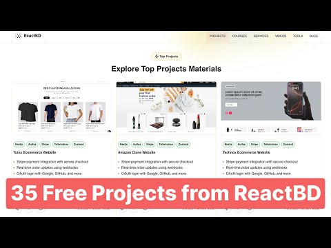 Discover FREE React Projects & Tools for Web Developers | Ecommerce, Portfolio, Todo App & More!