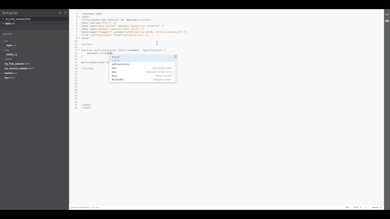 JavaScript Tutorial for Beginners 6   Functions with Parameters