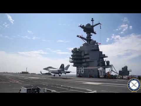The Navy's EMALS Electric Catapult Launches Jet from USS Gerald Ford