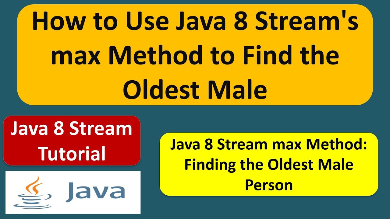 How to Use Java 8 Stream's max Method to Find the Oldest Male? | Streams in Java 8