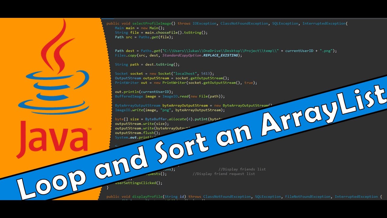 Java Tutorial 23 - Looping and Sorting an ArrayList