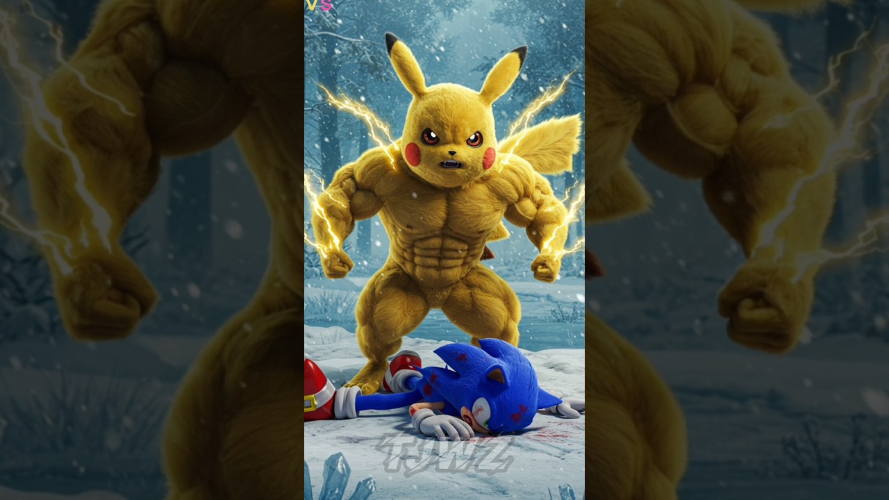 Muscular Pikachu vs Sonic Team | Bodybuilder Sonic, Shadow & Knuckles Transformation
