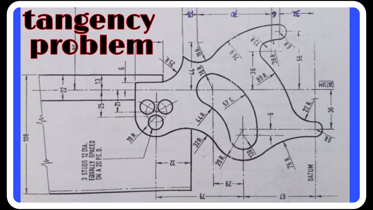 tangency problem in | technical drawing engineering drawing