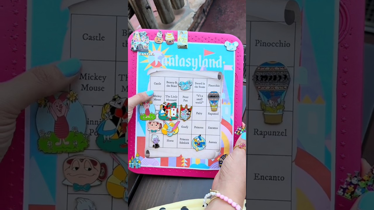 Magic Kingdom Pin Bingo! #disney #disneyparktour #disneyparks #disneypincollector #disneypins