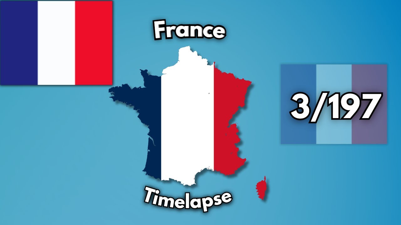 France Flag Map Timelapse | 3/197 Countries