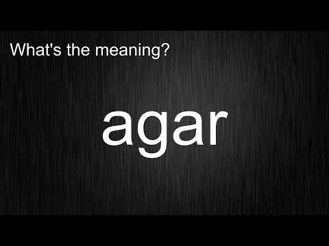 What's the meaning of "agar", How to pronounce?