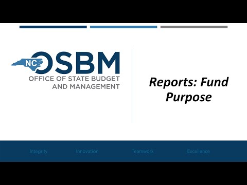NC IBIS - How to Create Fund Purpose Report