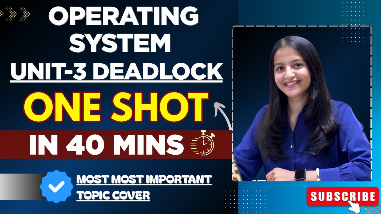 Operating System Unit-3 One Shot 🔥| Deadlocks Complete in 40 Mins| Most Important Topics