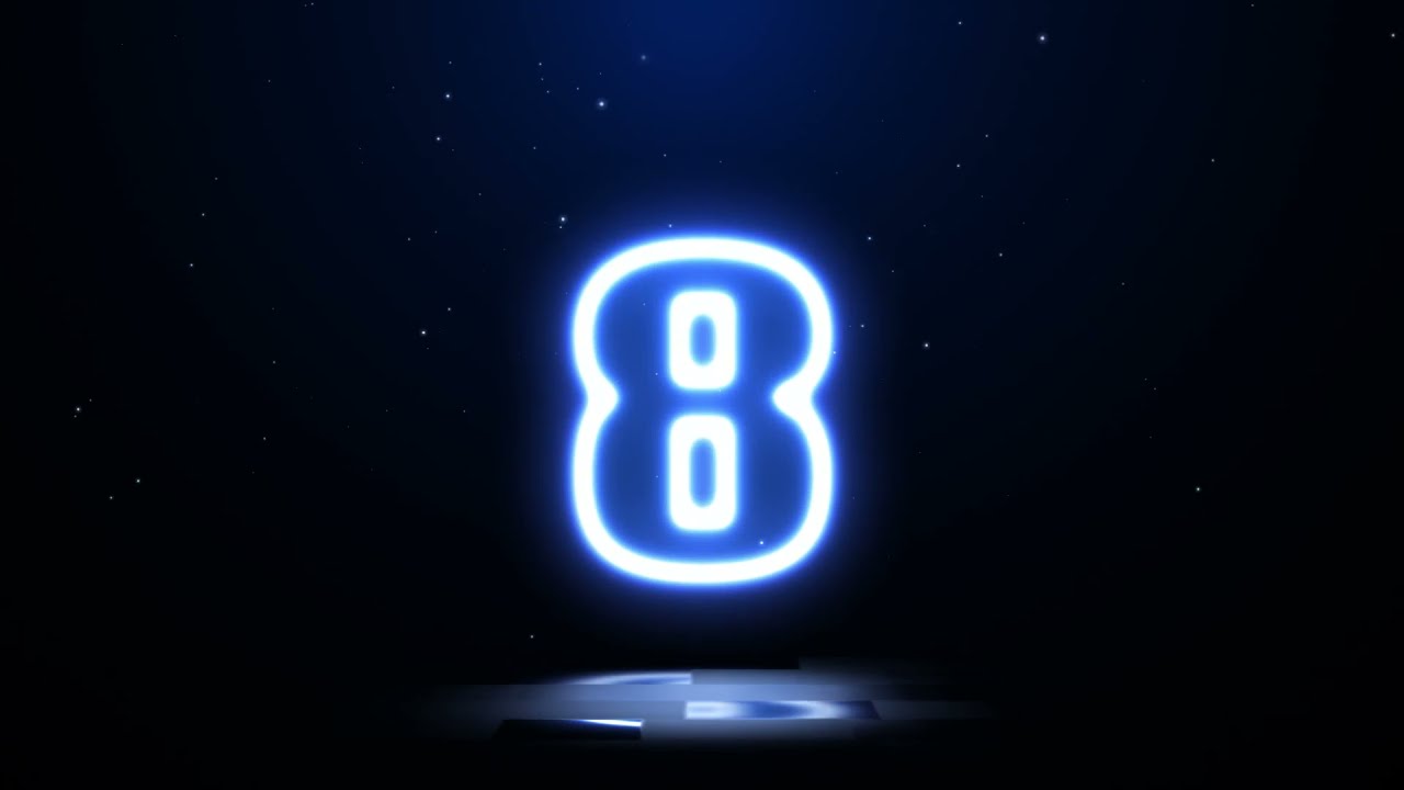 10 Seconds Neon Count Down  4K Video