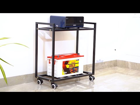 D&V Engineering Metal 2 Tier UPS Stand for Battery and Inverter|Single Battery Stand│DVUPS-01B