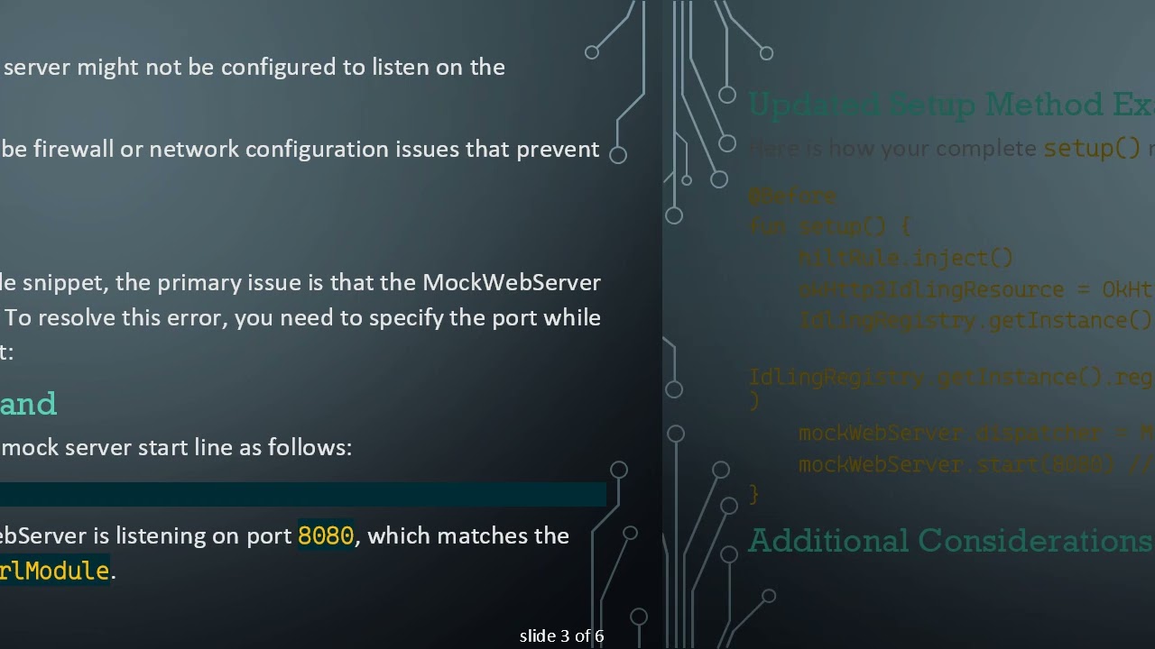 Resolving the HTTP FAILED: java.net.ConnectException Error with MockWebServer in Android