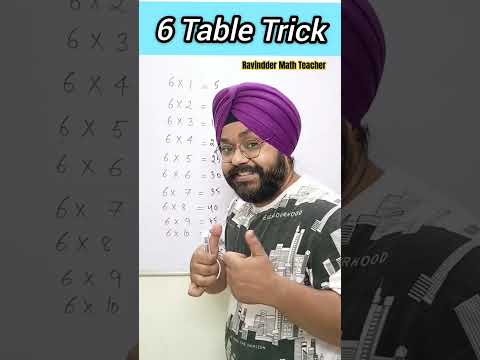 6 Times Table Trick | 6 table trick | math trick | trick to learn tables | #shorts #learntable