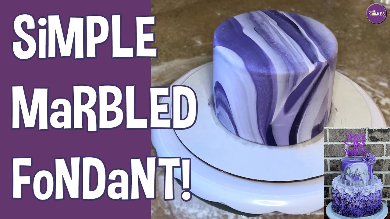 Marbled Fondant Cake...Simple Technique That Looks So Cool!