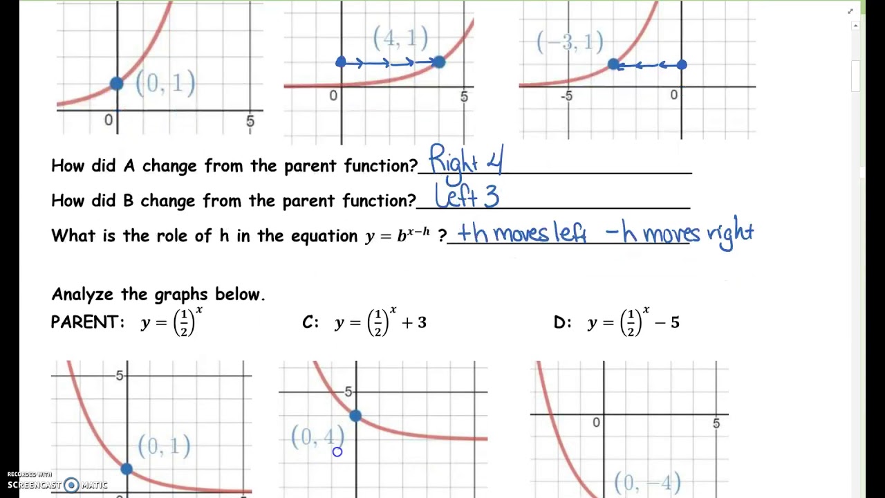 Alg 2 Graphing Exponential Growth and Decay Exploration