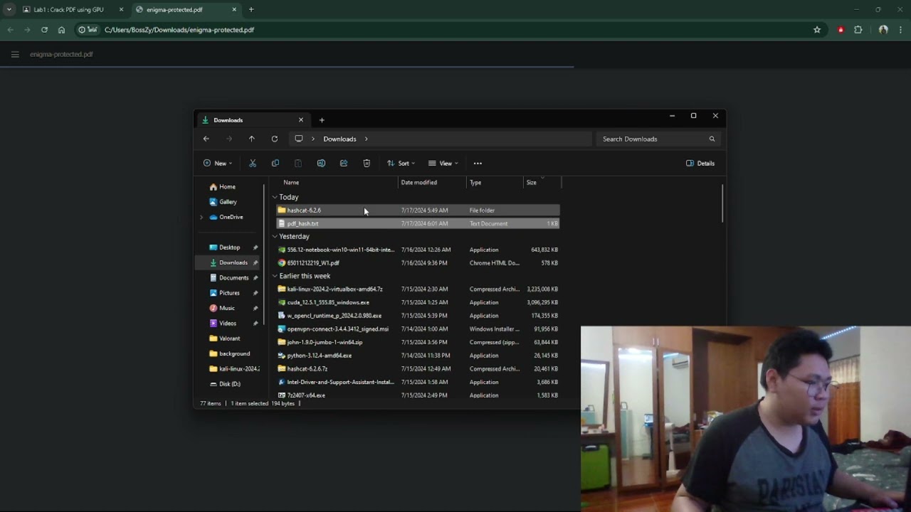 Lab1 : Crack PDF using GPU