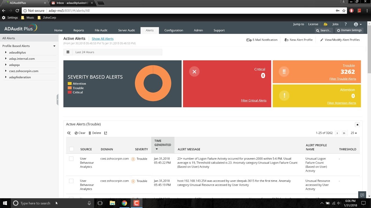Monitor critical servers with ADAudit Plus