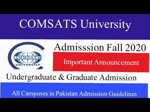 How to Get Admission in COMSATS University|Online apply for COMSATS admission 2020|COMSATS Admission