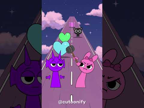 Sprunki New Kiss Run Challenge | Wenda vs Durple | Purple Fight! #sprunki