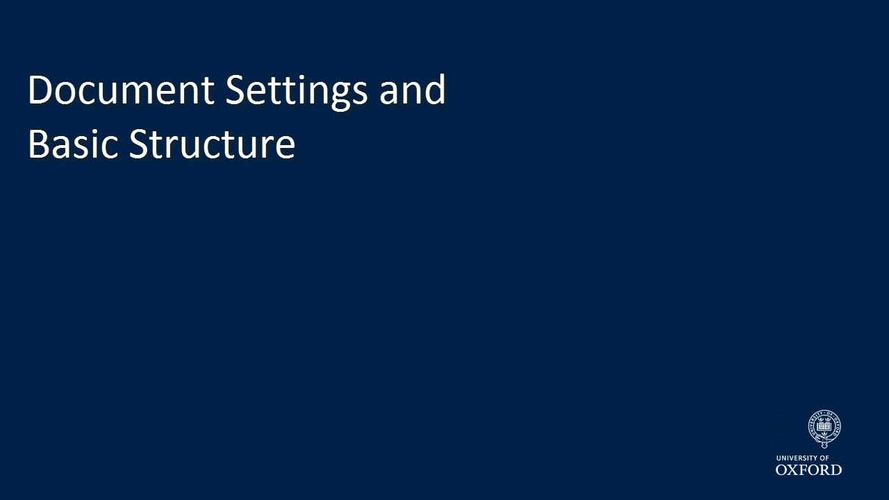Setting up a New Document and Basic Structure in LyX