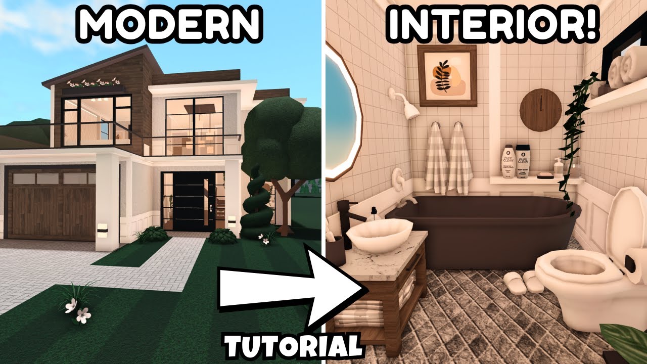 Contemporary Modern Bloxburg House Build: INTERIOR *Part 2*