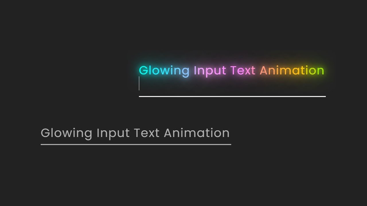 Glowing Input Text Animation Using HTML CSS & JavaScript