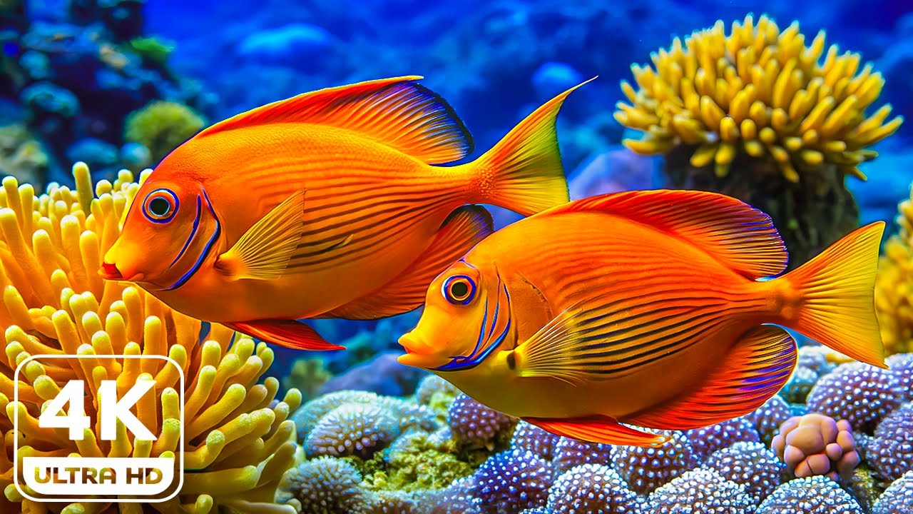 4K Coral Reef Tranquility - Beautiful Fish And Marine Life - Perfect For Relaxation