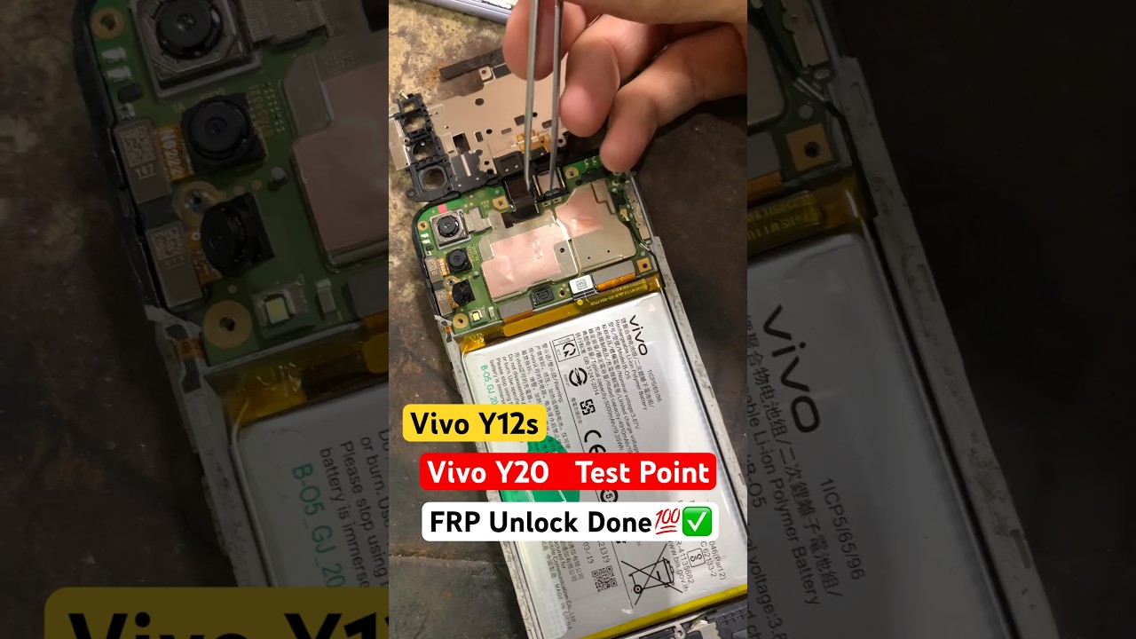 Vivo Y20/Y12s  Test Point Short 🔥FRP Unlock Done 💯✅