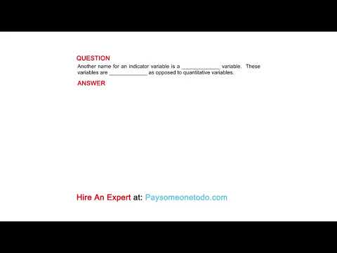 Another name for an indicator variable is a _____________ variable. These variables are ...