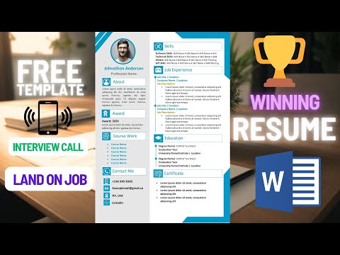 How to make Winning Resume in MS Word! π Job Interview Success 2024 π Free Best Resume Template!