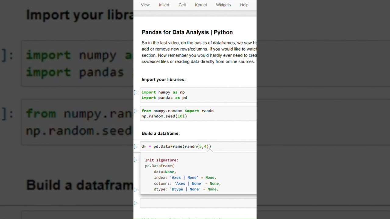 Importing basic libraries and creating a dataframe from scratch in python | Feb 2025